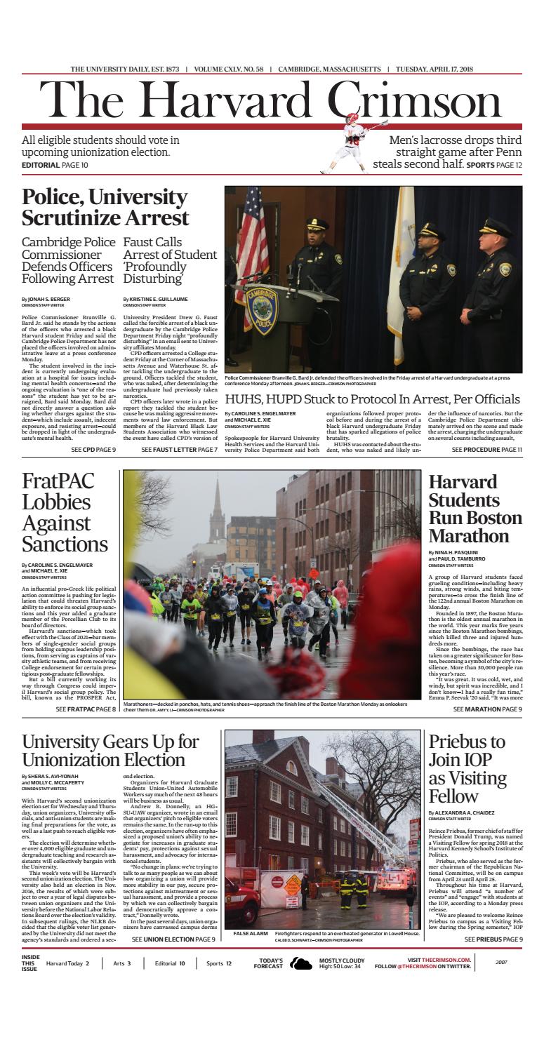 The Harvard Crimson - Volume CXLV, No. 58 by The Harvard Crimson - Issuu