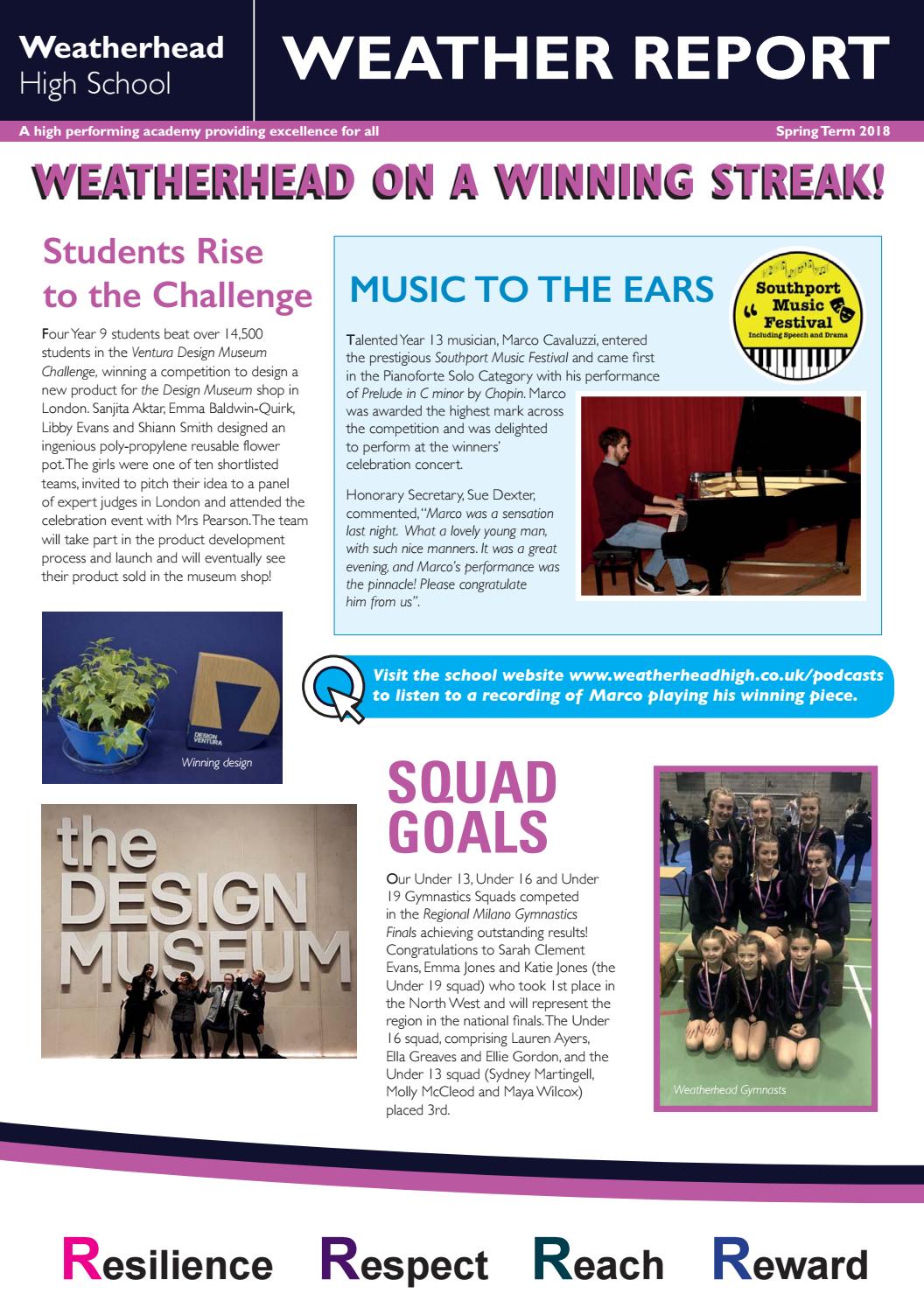 Weather Report Spring 2018 by Weatherhead High School - Issuu