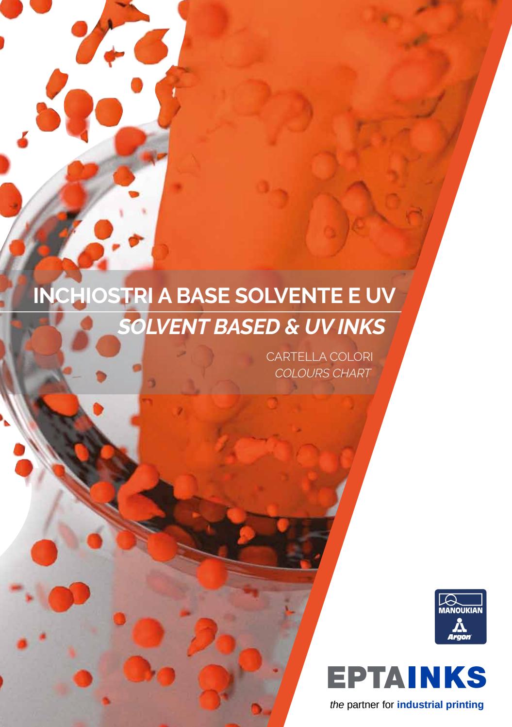 EPTAINKS – Manoukian Argon Solvent-based & UV inks Colours Chart / Cartella colori by Eptanova ...