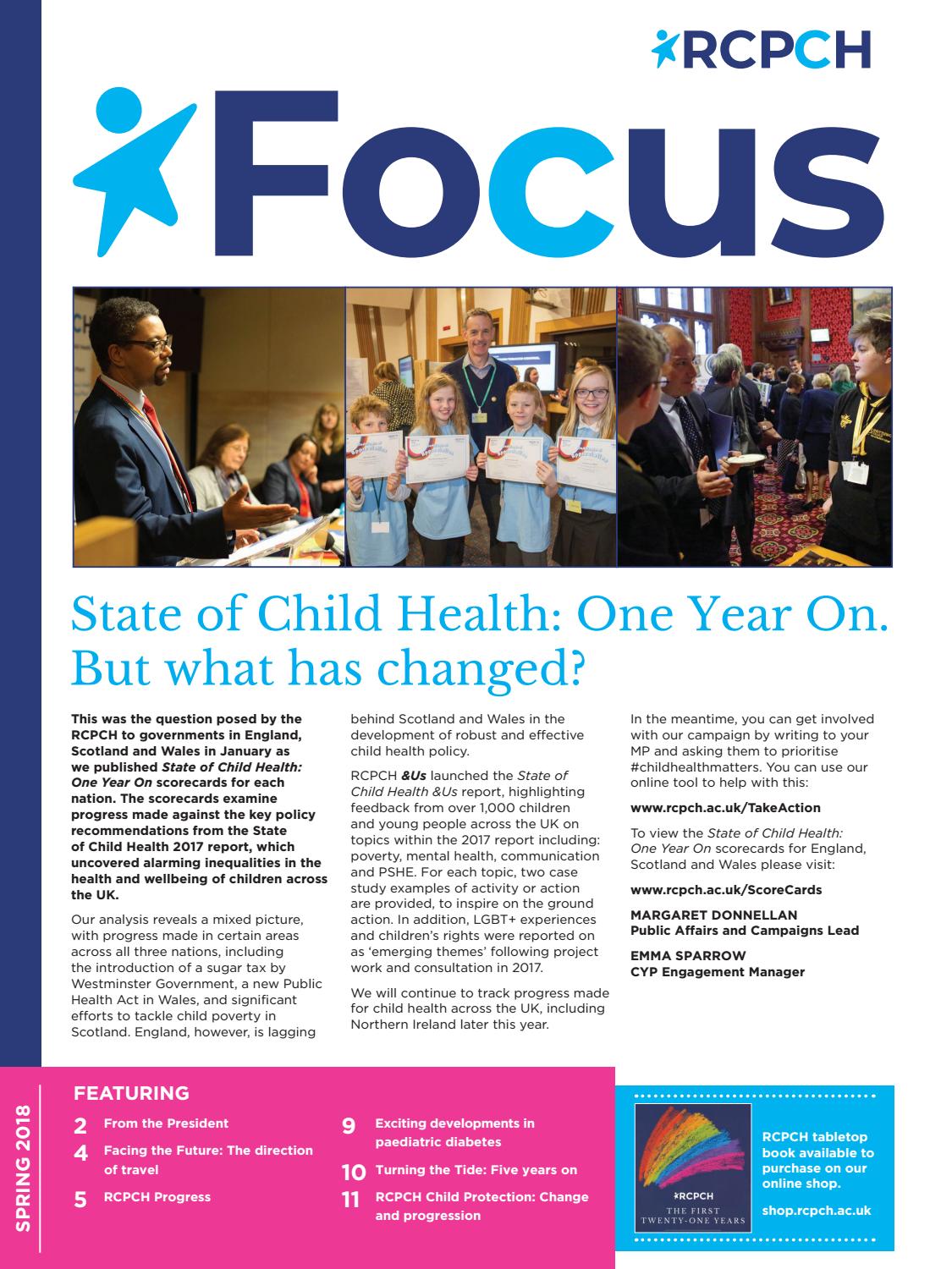 RCPCH Focus - Spring 2018 by Royal College of Paediatrics and Child ...