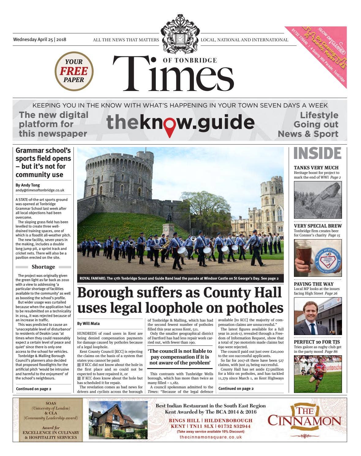 Times of Tonbridge 25th April 2018 by One Media - Issuu