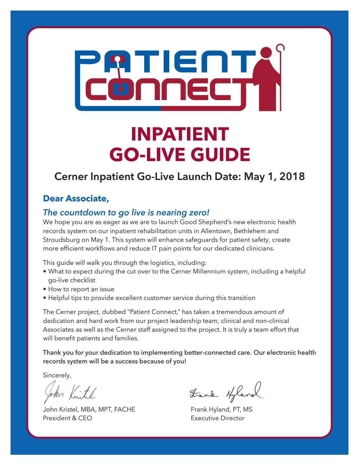 Inpatient Go Live Guide by Good Shepherd Rehabilitation - Issuu