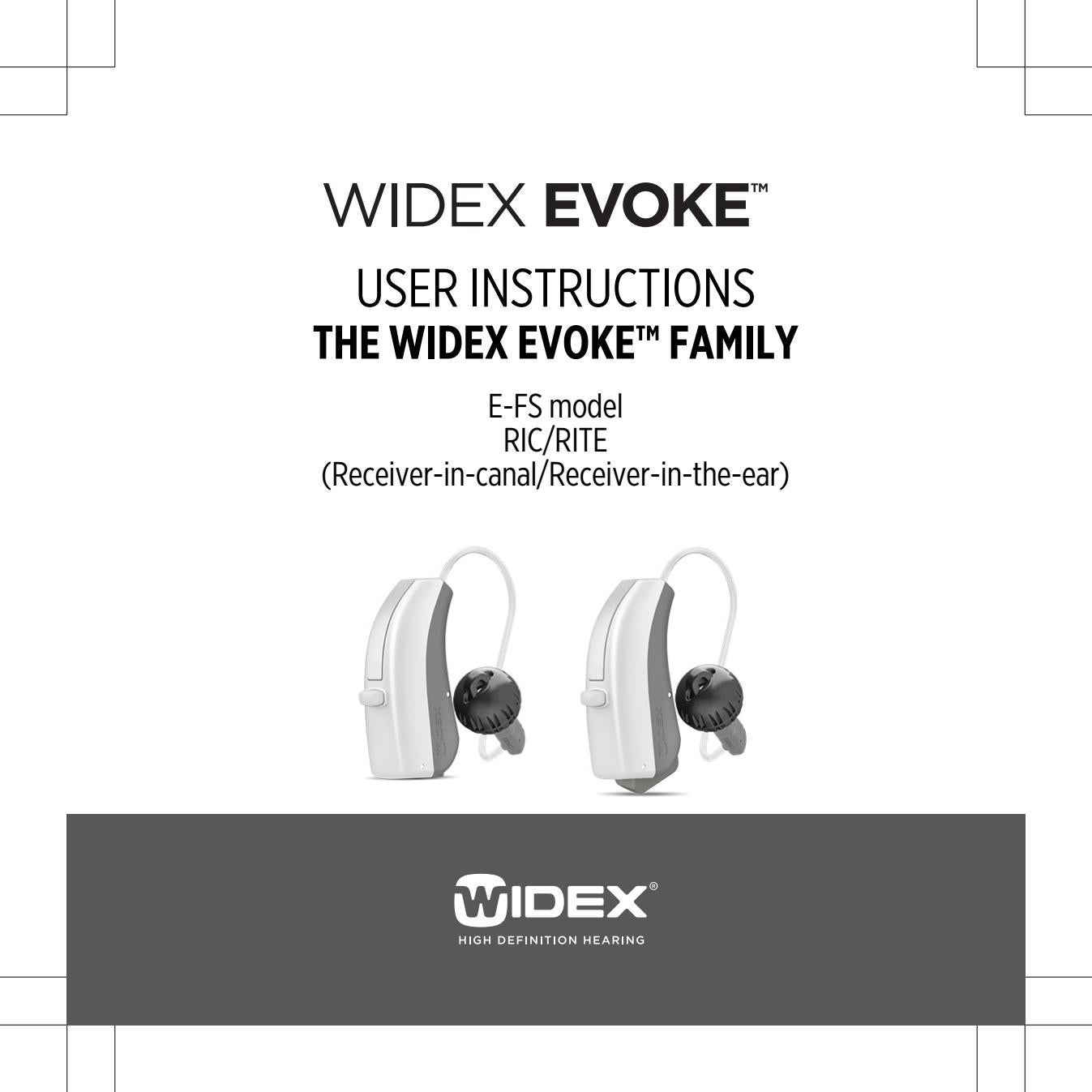 CIB386_EVOKE FS Model RIC/RITE Instruction Booklet_0418 by Widex USA ...
