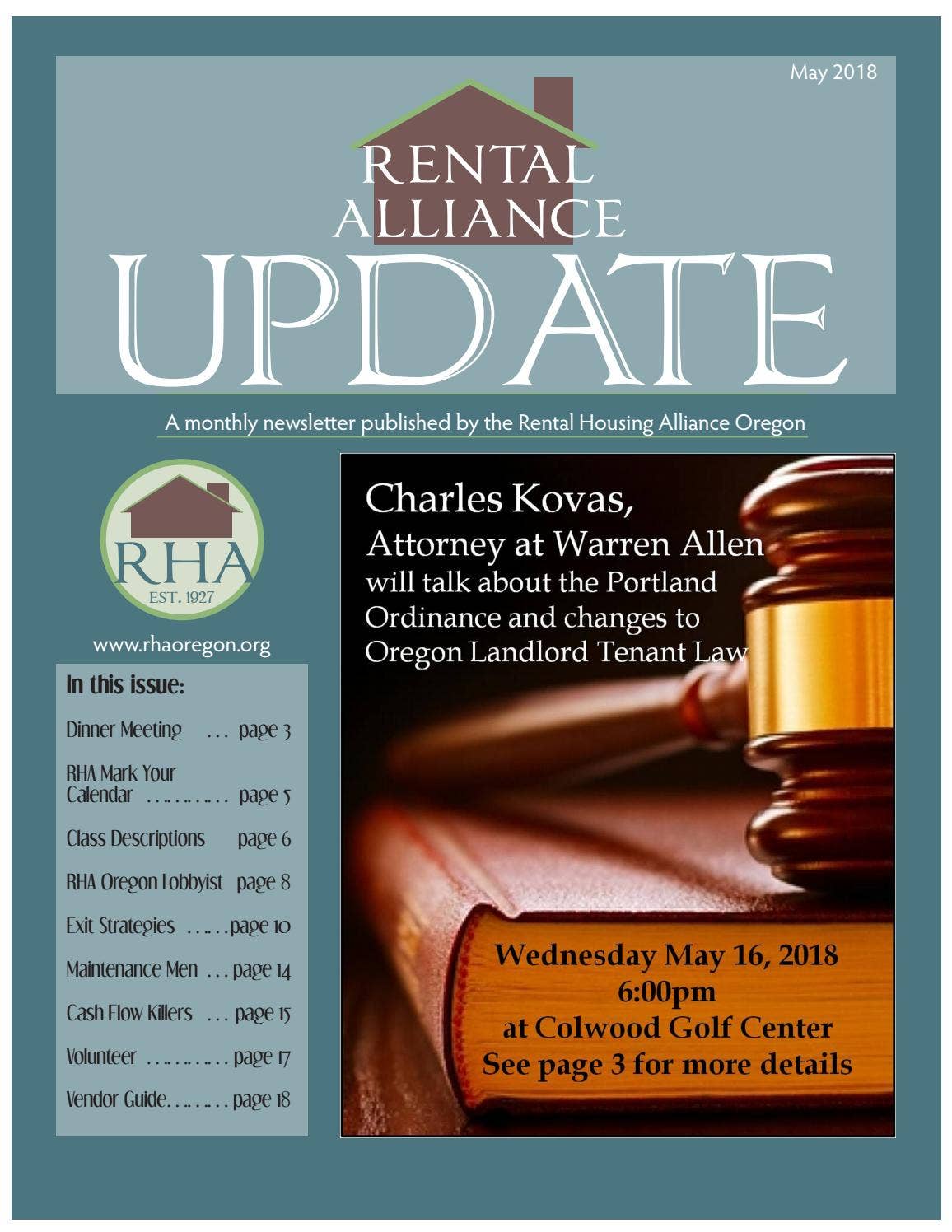 May 2018 RHA Update Newsletter by Cari Pierce - Issuu
