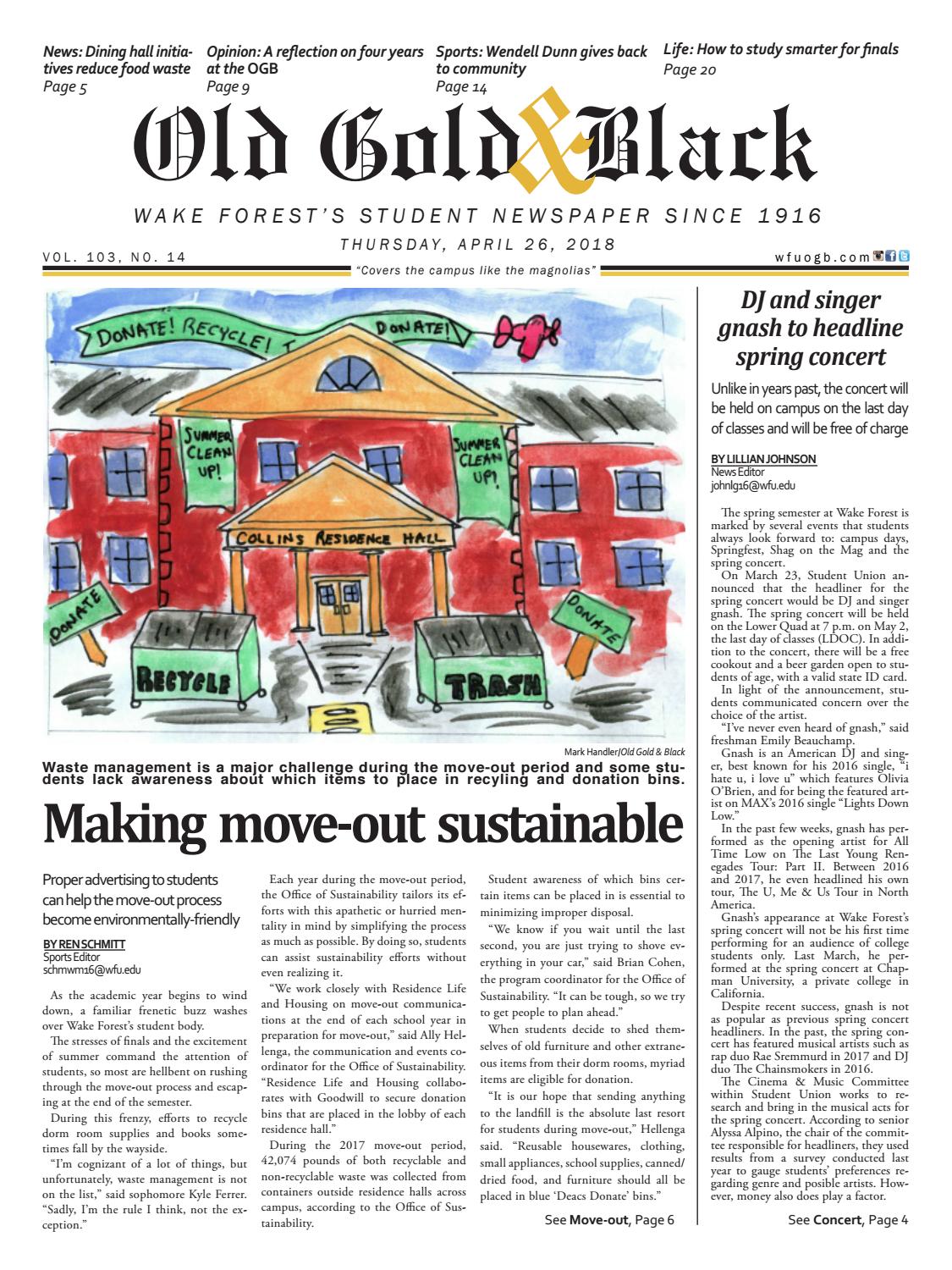 4/26 Edition by Old Gold & Black - Issuu