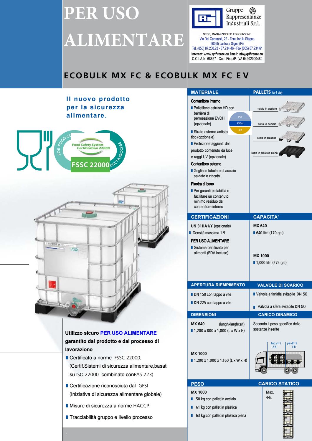 Cisterne in polietilene per uso alimentare ECOBULK by Gruppo ...