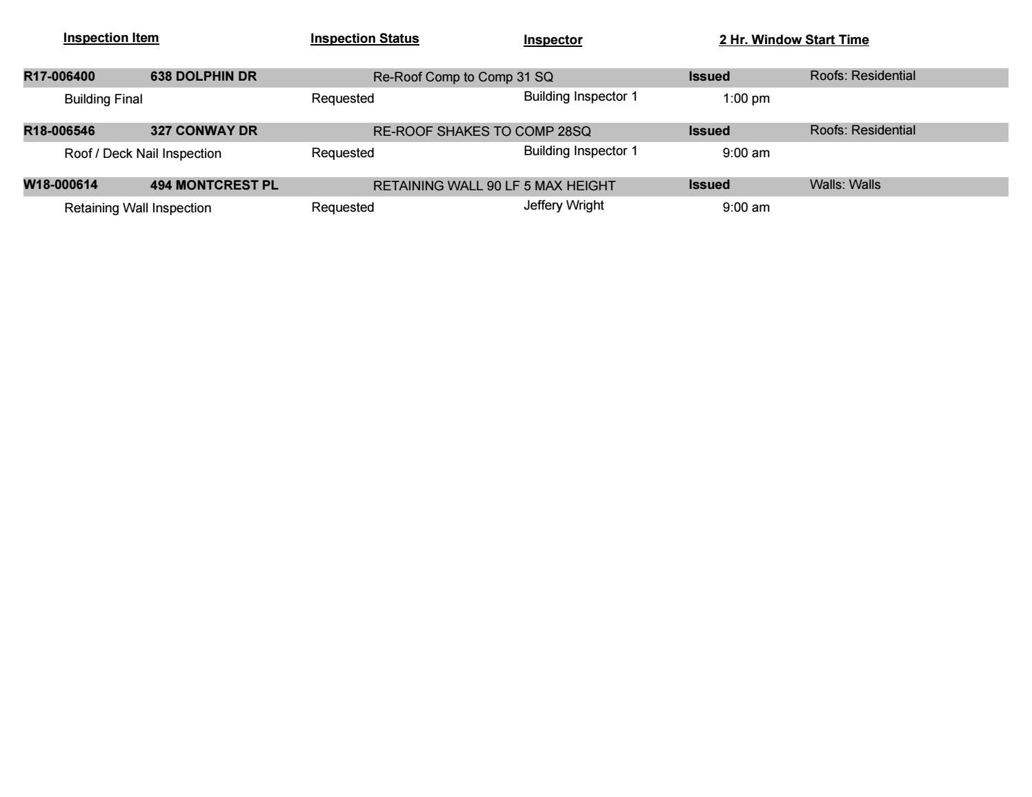 Building Inspection Schedule by Town of Danville - Issuu