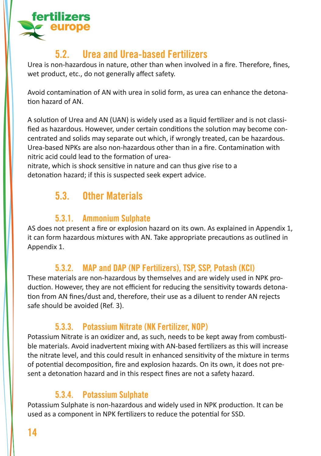 Guidance for safe handling and utilization of fertilizers to merchants ...