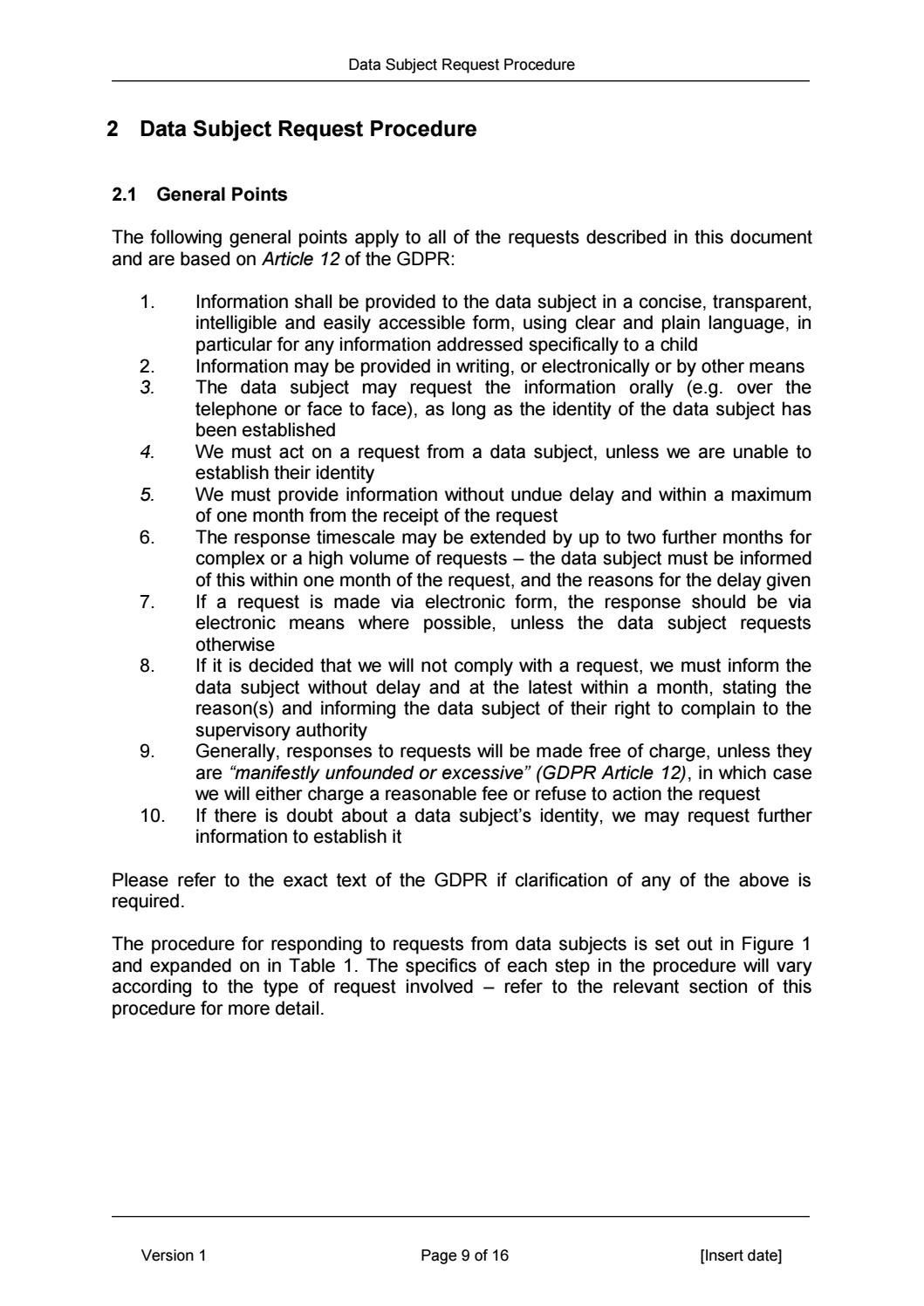 Gdpr doc 05 1 data subject request procedure by CertiKit Limited - Issuu
