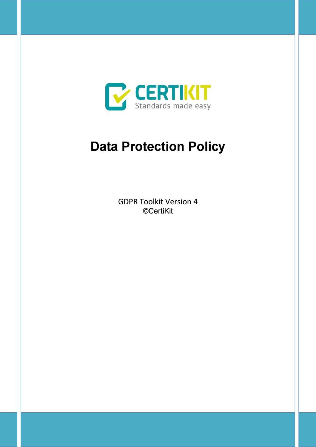 Gdpr doc 04 2 data protection policy by CertiKit Limited - Issuu