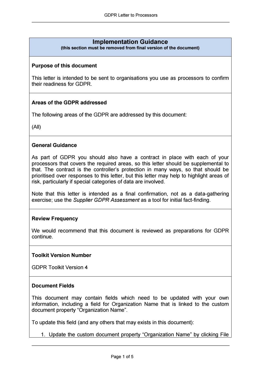 Gdpr doc 06 5 gdpr letter to processors by CertiKit Limited - Issuu