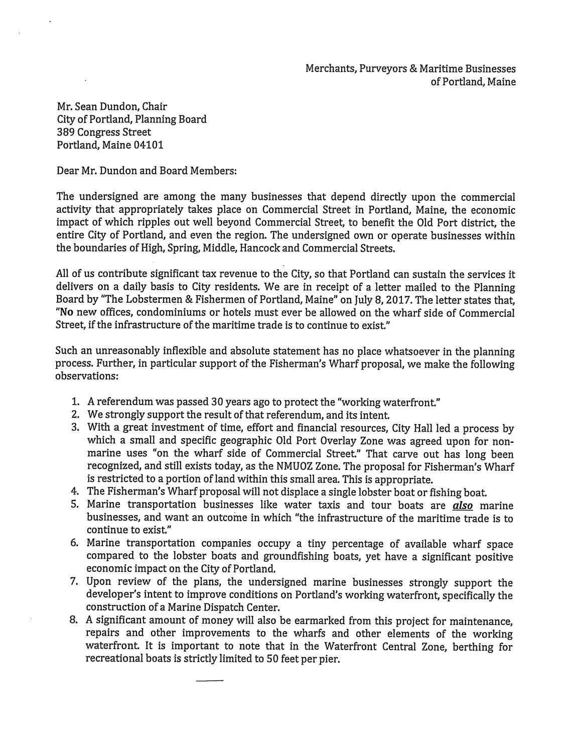 Letter from Old Port businesses by Public Affairs Info - Issuu