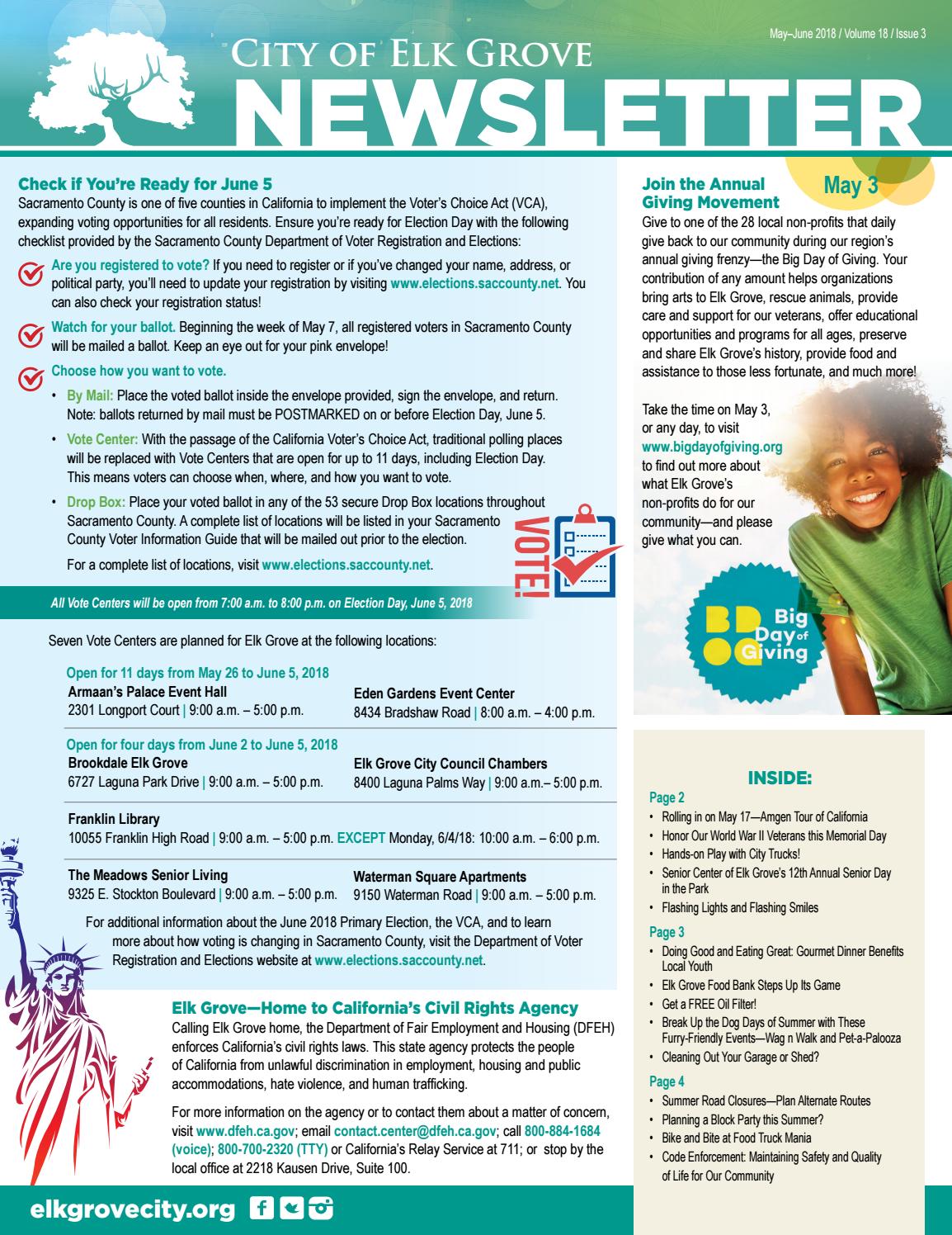 May/June 2018 City Newsletter by City of Elk Grove - Issuu