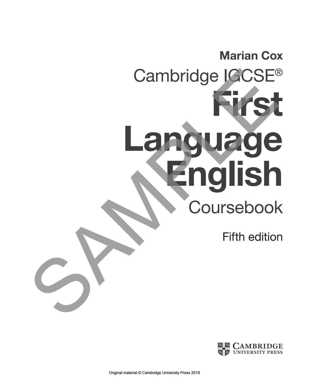 Preview Cambridge IGCSE First Language English Coursebook by Cambridge ...