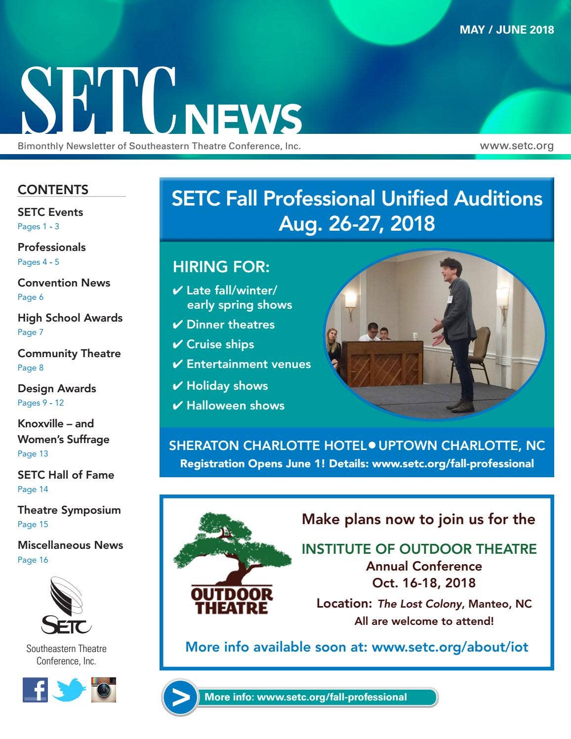 SETC News May/June 2018 by Southeastern Theatre Conference - Issuu