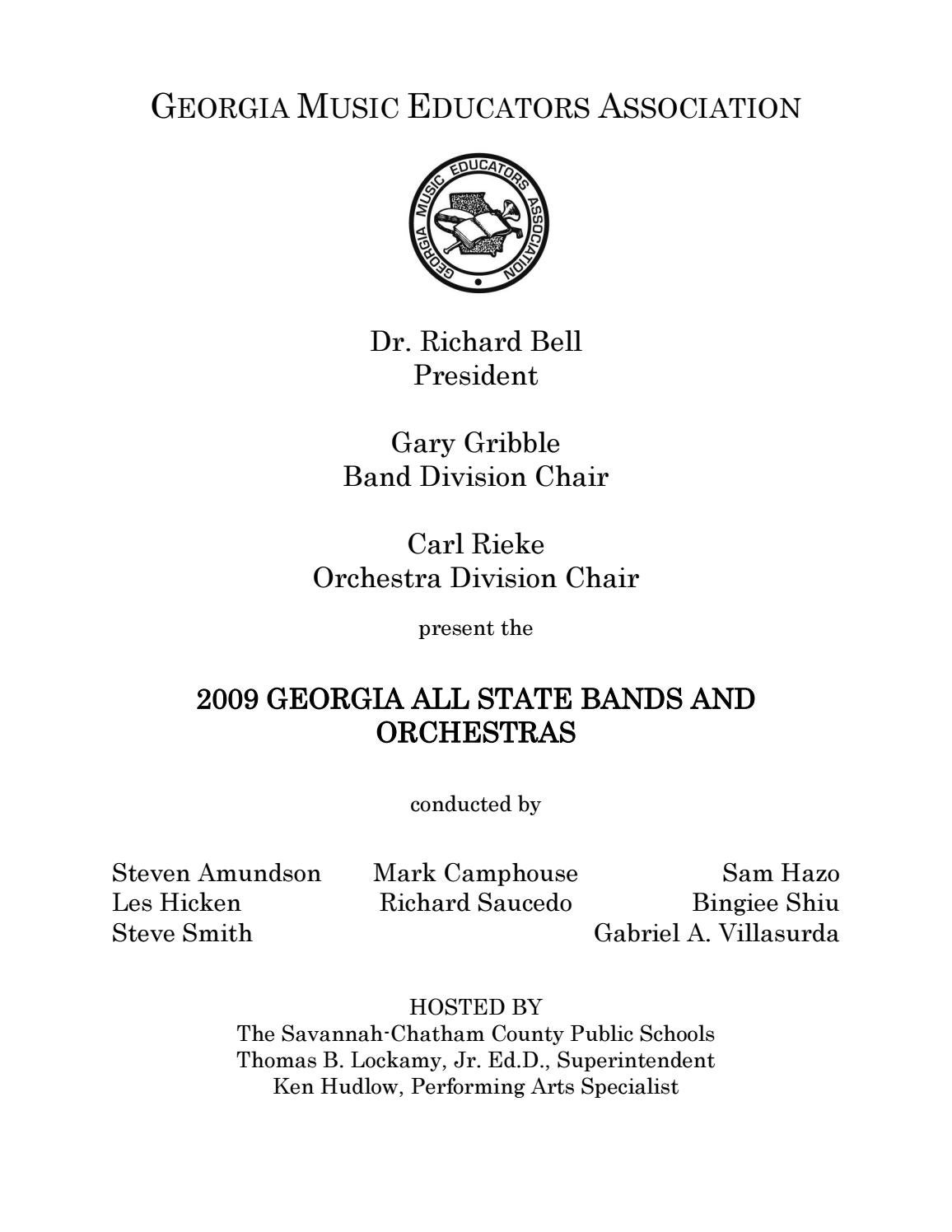 2009 GMEA All-State Band & Orchestra Program by Georgia Music Educators ...