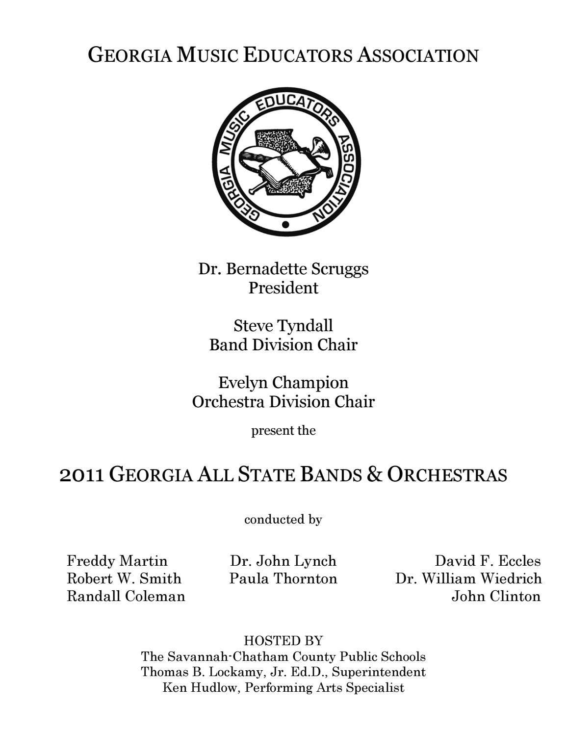 2011 GMEA All-State Band & Orchestra Program by Georgia Music Educators ...