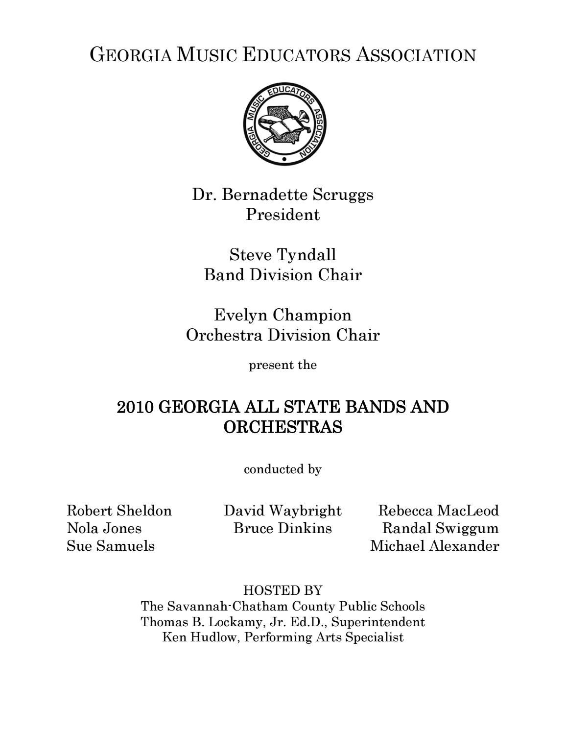 2010 GMEA All-State Band & Orchestra Program by Georgia Music Educators ...