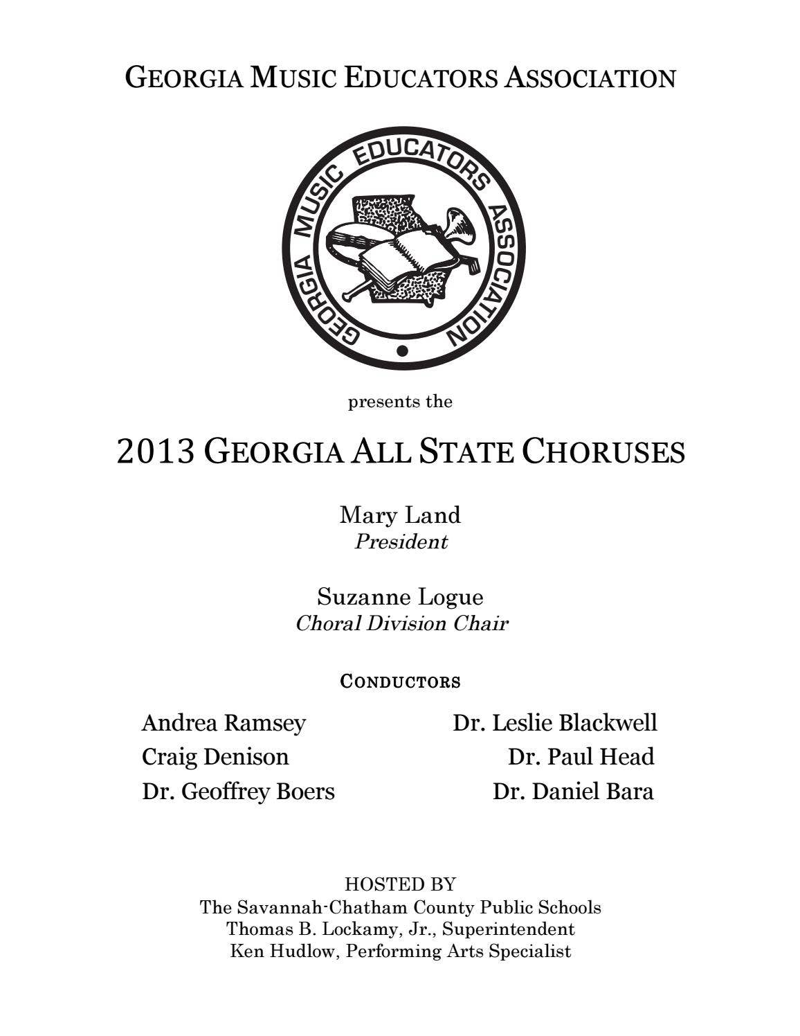 2013 GMEA All-State Chorus Program by Georgia Music Educators ...