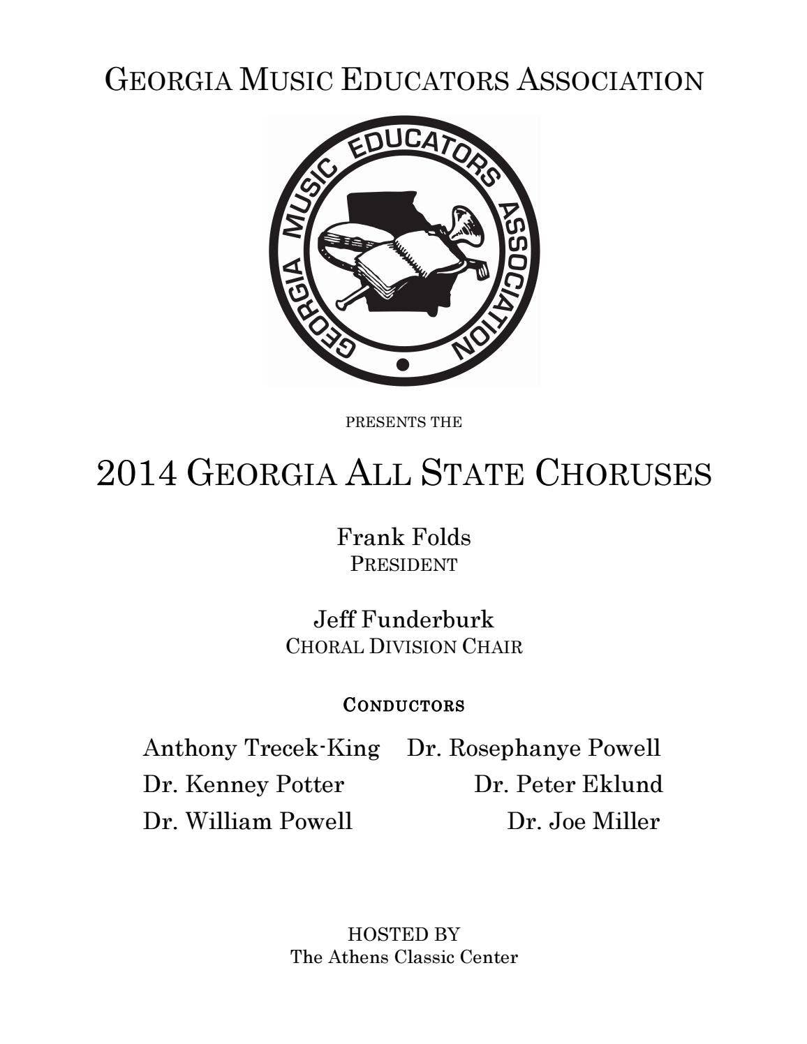2014 GMEA All-State Chorus Program by Georgia Music Educators ...