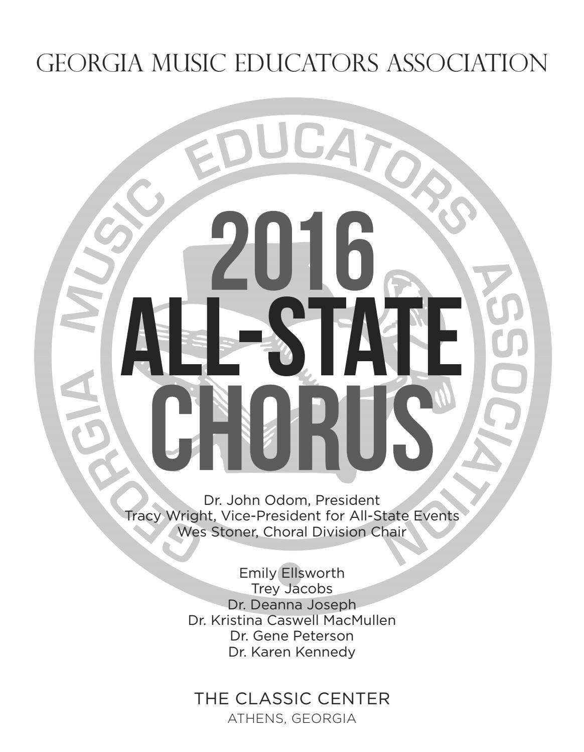 2016 GMEA All-State Chorus Program by Georgia Music Educators ...