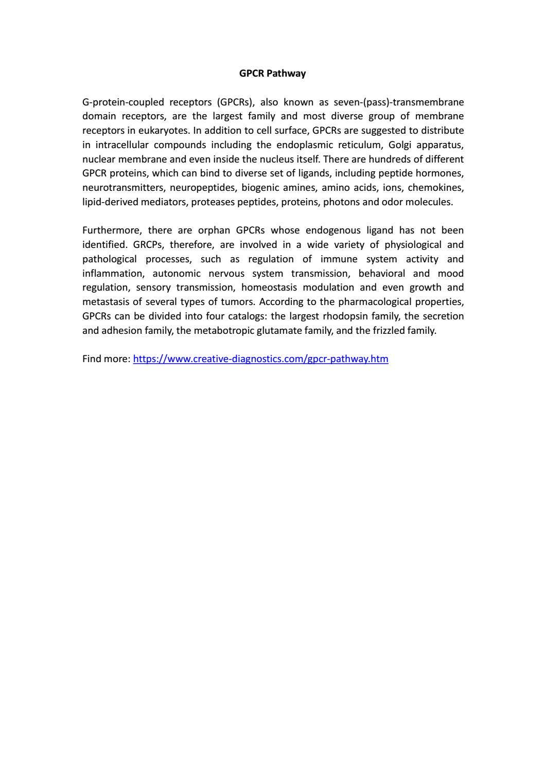 Gpcr pathway by Creative Diagnostics - Issuu