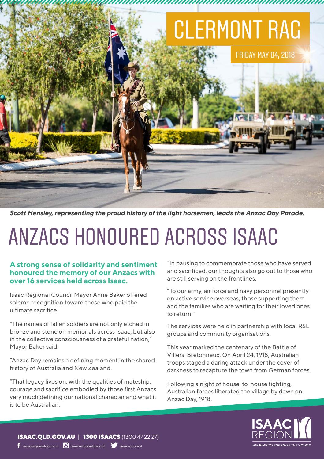 Clermont Rag 04 May 2018 by Isaac Regional Council - Issuu
