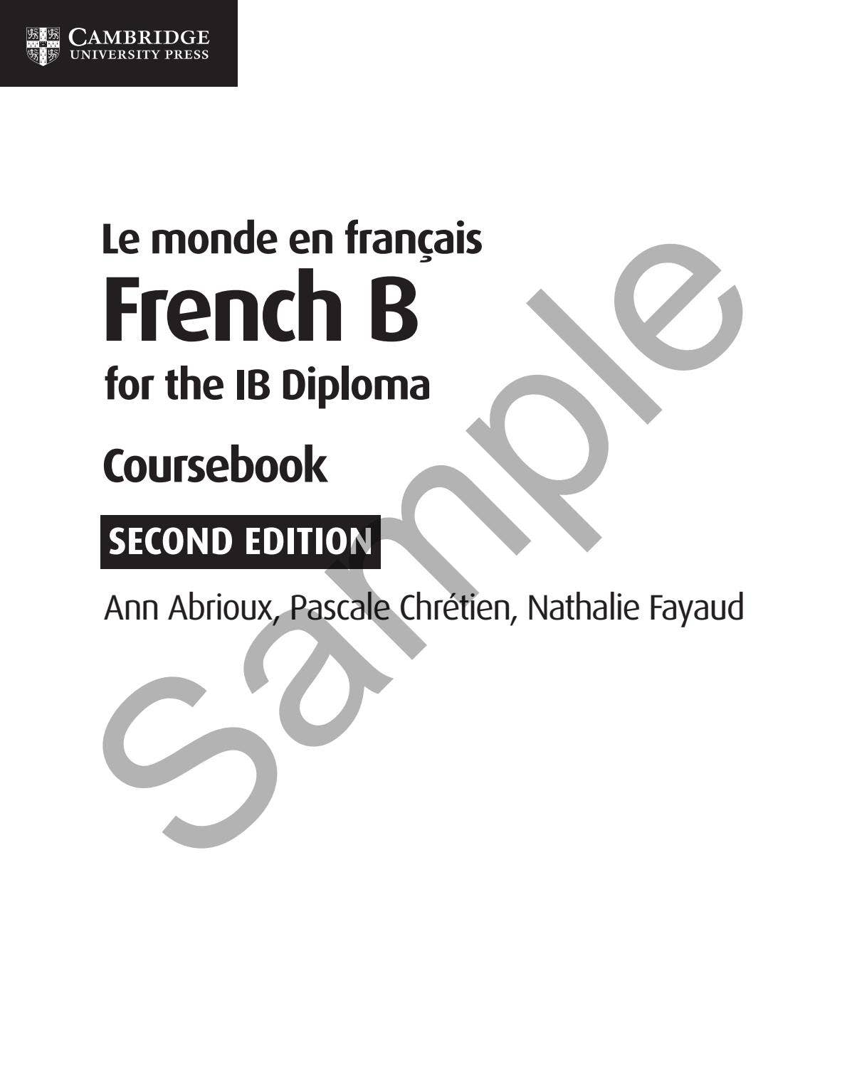 Preview French B for the IB Diploma Second Edition by Cambridge ...
