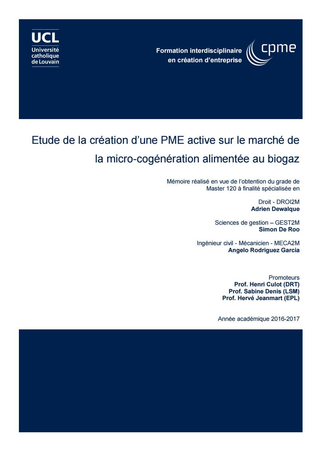 Etude de la création d'une PME active sur le marché de la micro ...