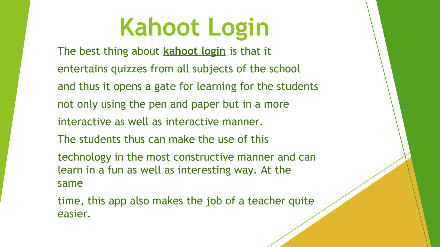 Kahoot login Guide for teacher and Students by Atul Saini - Issuu