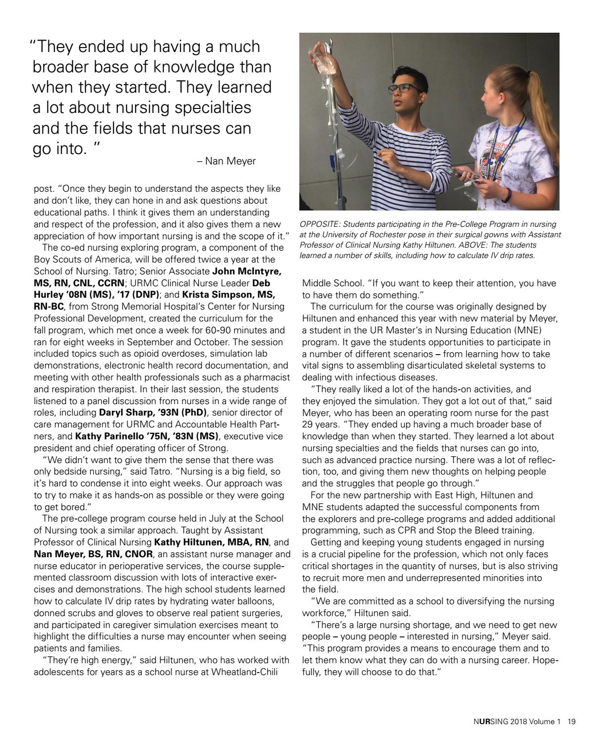 NURSING Magazine | 2018 | Volume 1 by University of Rochester Medical ...