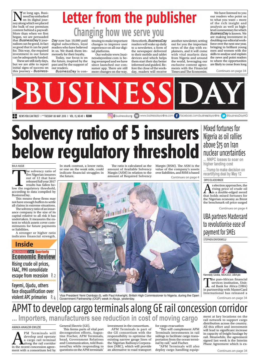 Businessday 08 may 2018 by BusinessDay - Issuu