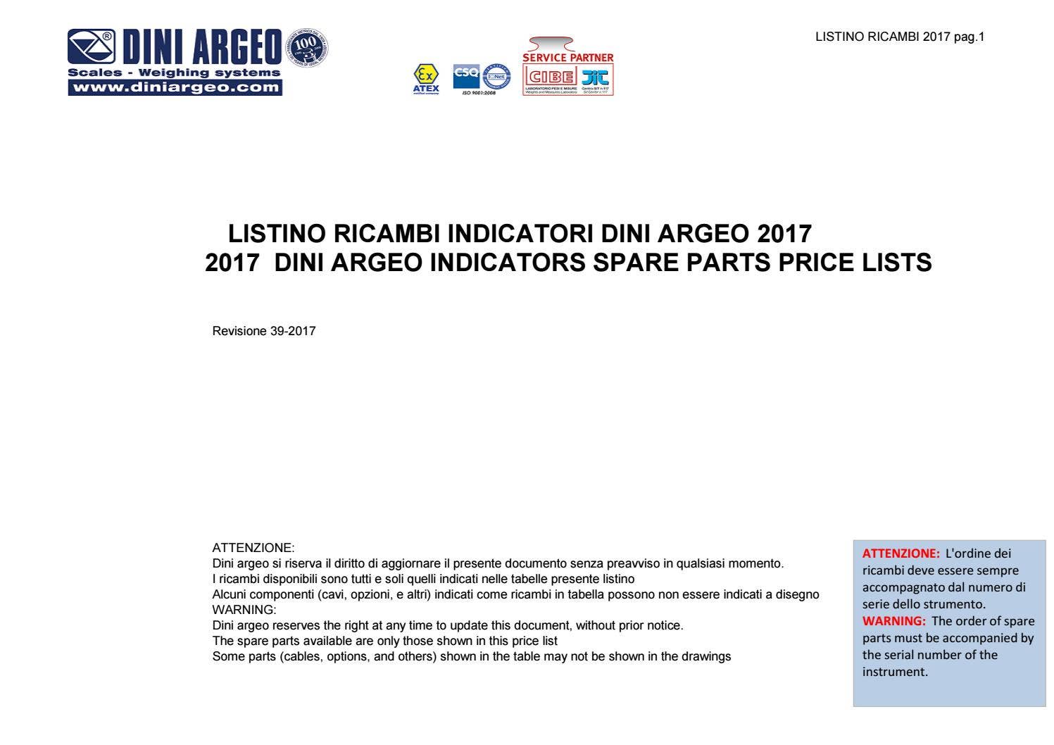 Spare parts pricelists indicators rev39 (1) by positiveweighing - Issuu