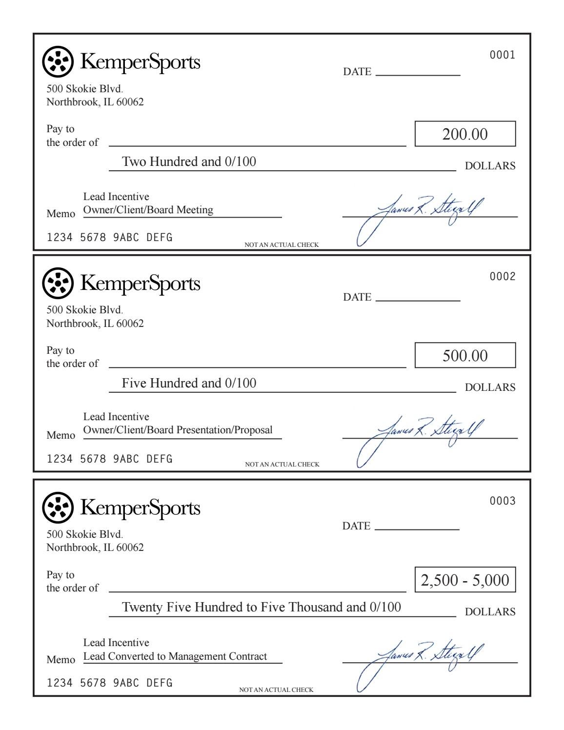 Incentive check template by KemperSports - Issuu