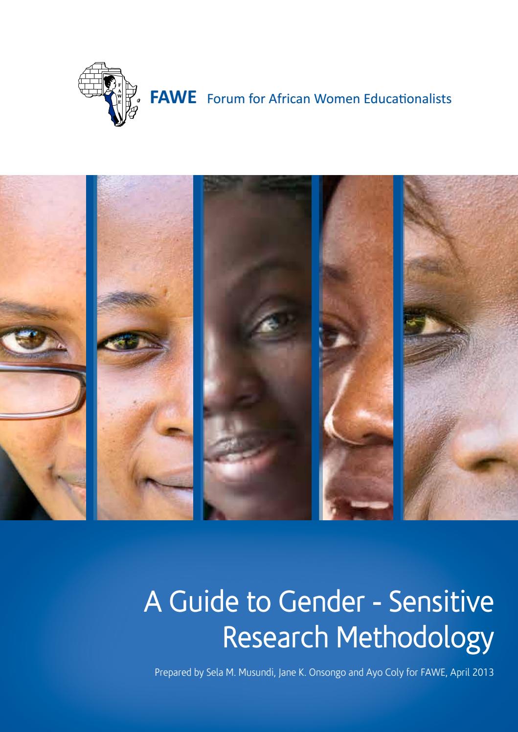A Guide to Gender-Sensitive Research Methodology by Forum for African ...