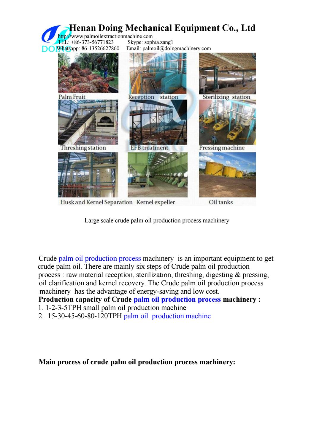 Crude palm oil production process machinery by cookingoilmachine - Issuu