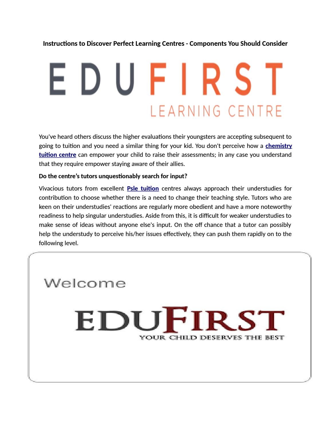 Instructions to Discover Perfect Learning Centres - Components You ...