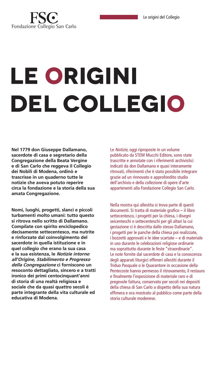 Le origini del Collegio by Fondazione San Carlo - Issuu