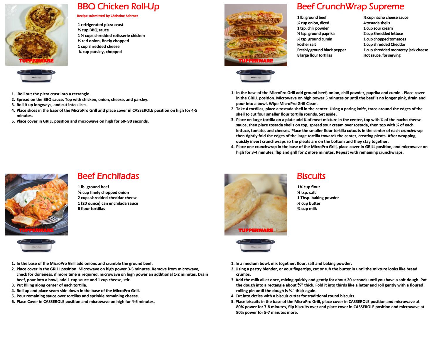 Tupperware Micropro grill recipes and cooking guide 2018 by TW ...