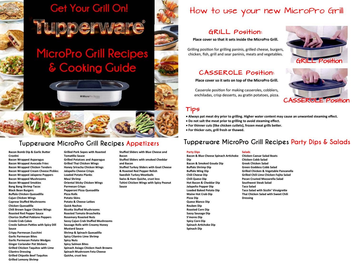 Tupperware Micropro grill recipes and cooking guide 2018 by TW ...
