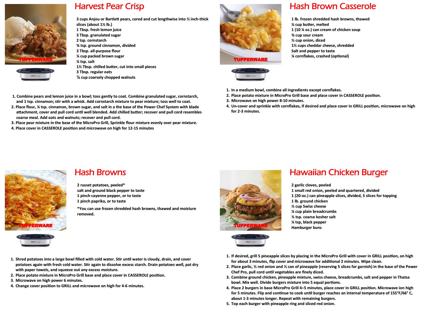 Tupperware Micropro grill recipes and cooking guide 2018 by TW ...