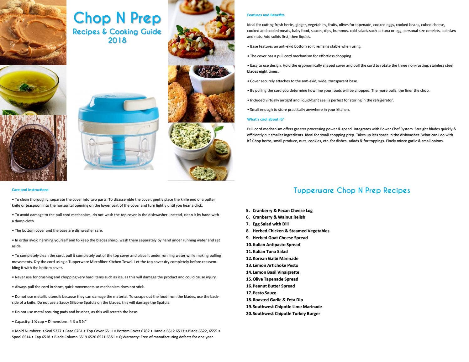 Tupperware Chop n prep recipes and cooking guide 2018 by TW Consultant ...
