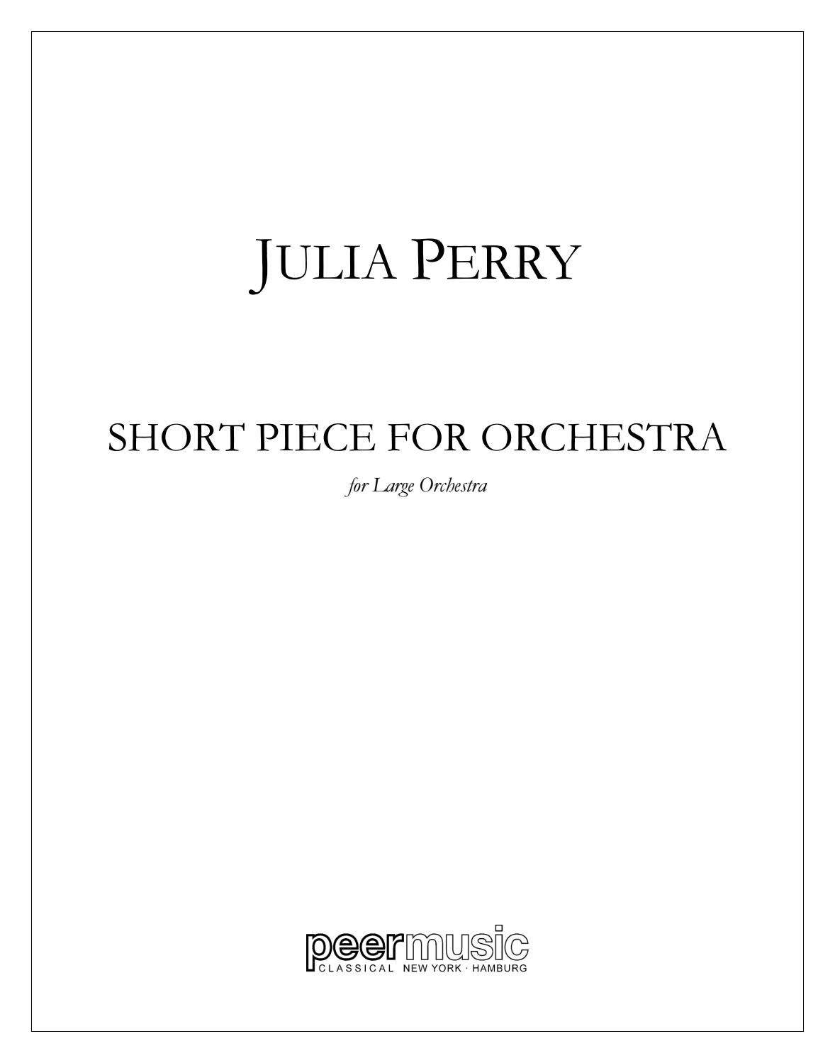Perry - Short Piece for Large Orchestra by Peermusic Classical - Issuu
