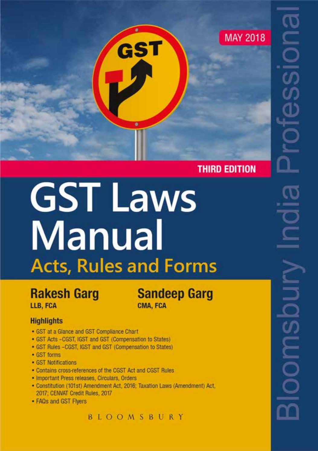 GST Laws Manual – Acts, Rules and Forms (3rd Edition) by Bloomsbury ...