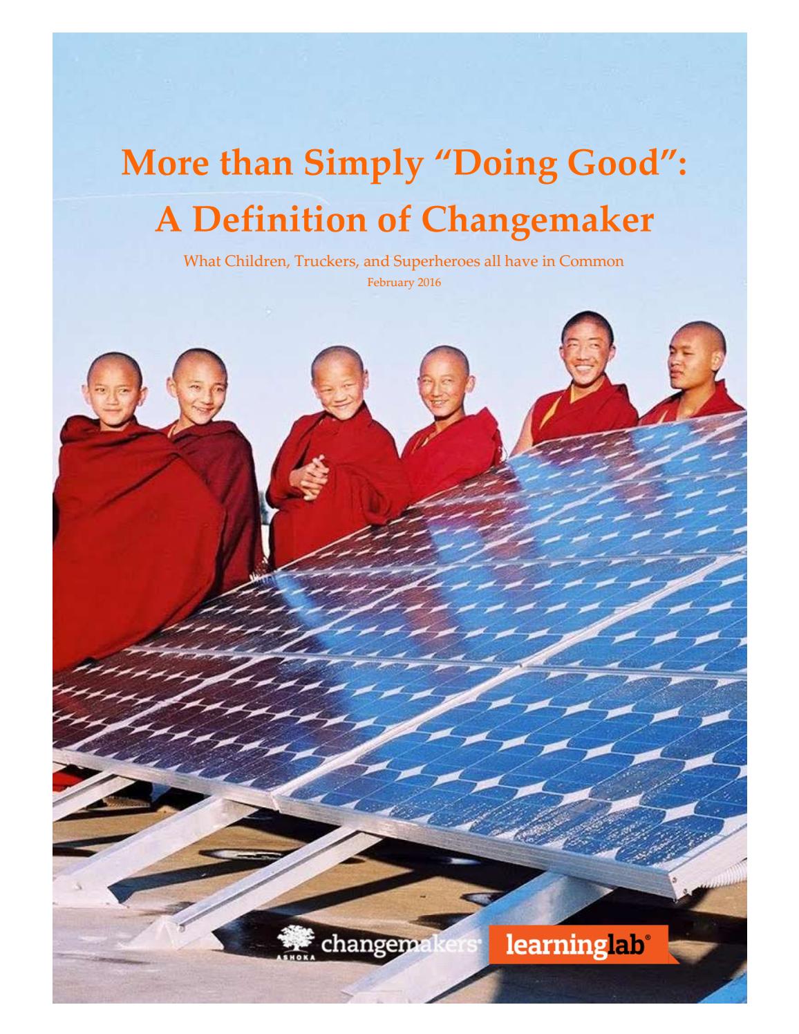 More than Simply "Doing Good": The Definition of a Changemaker by ...