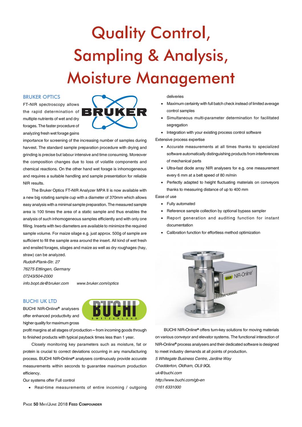 Quality Control, Sampling & Analysis, Moisture Management by Feed ...