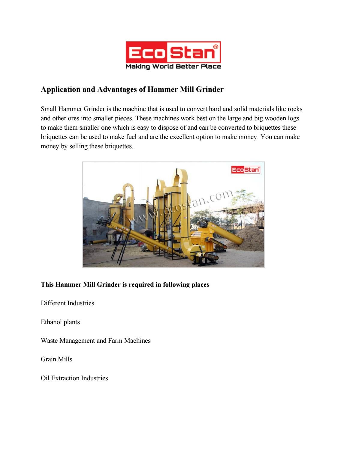 Best Hammer Mill Grinders - EcoStan by Eco Stan - Issuu