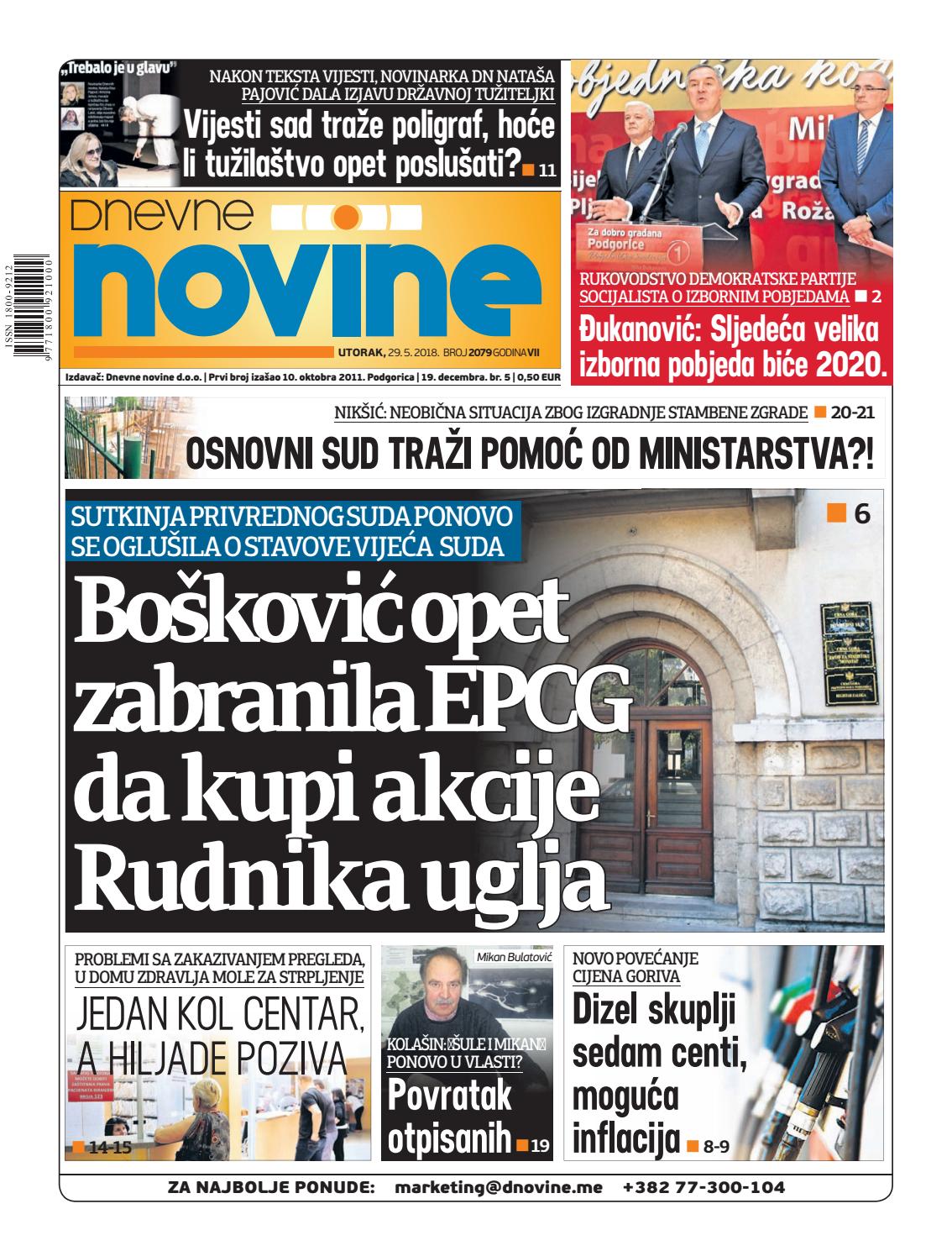 Dnevne novine 29. maj 2018. by Dnevne Novine - Issuu