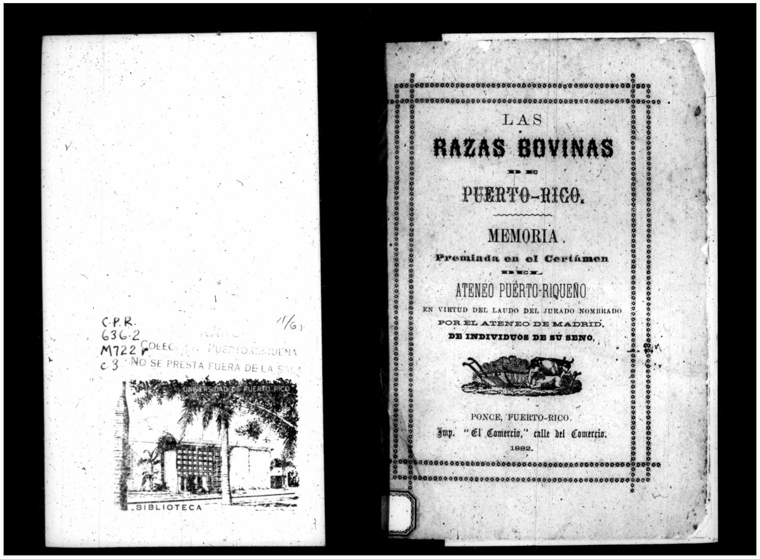 Las razas bovinas de Puerto Rico (1882) by La Colección Puertorriqueña ...