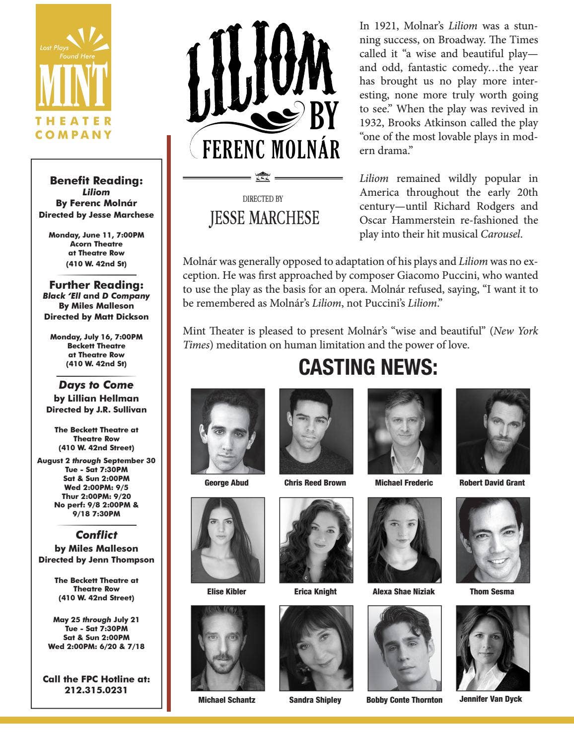 First Priority Club - May 2018 by Mint Theater Company - Issuu